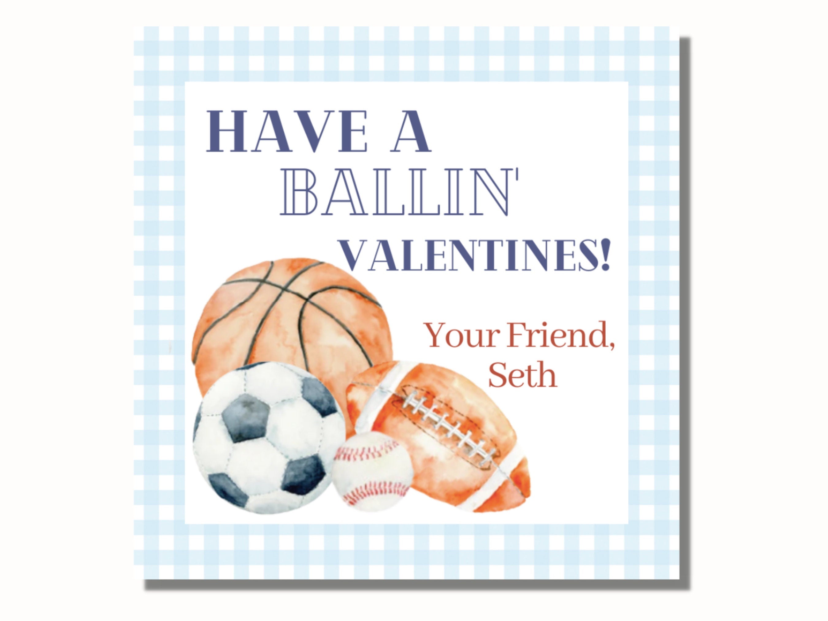 Printable Valentines Day Cards for Kids, Valentine Tags, Sports Valent ...